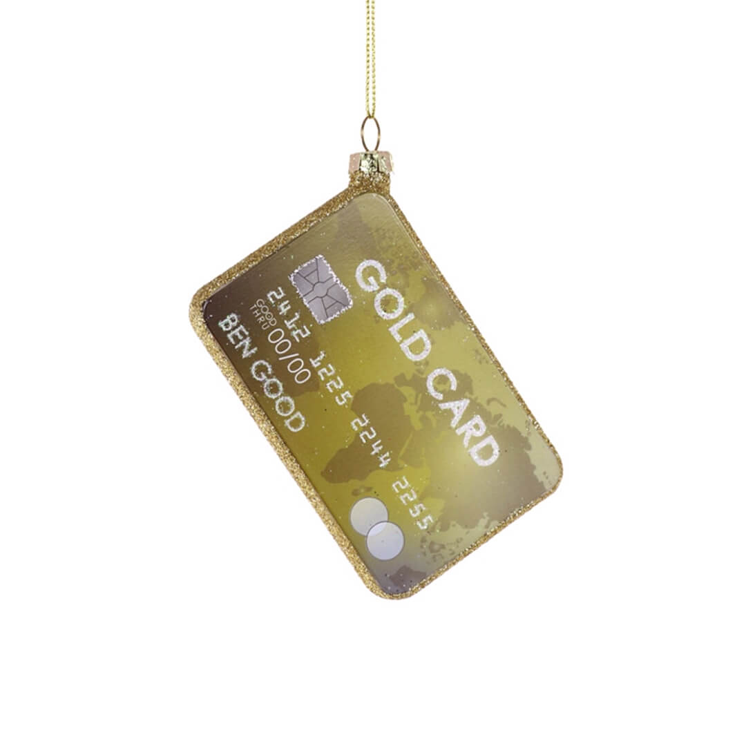 Gold Card Ornament 3.75" | THE HOLIDAY HOUSE