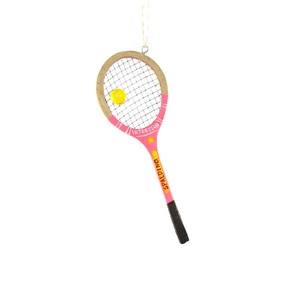 Pink Tennis Racket Ornament 5" | THE HOLIDAY HOUSE